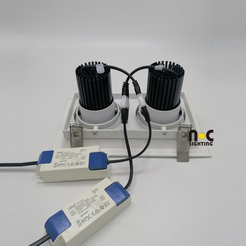 Modern Design Indoor Commercial Aluminum 2*10w Linear Led Grille Lights ...