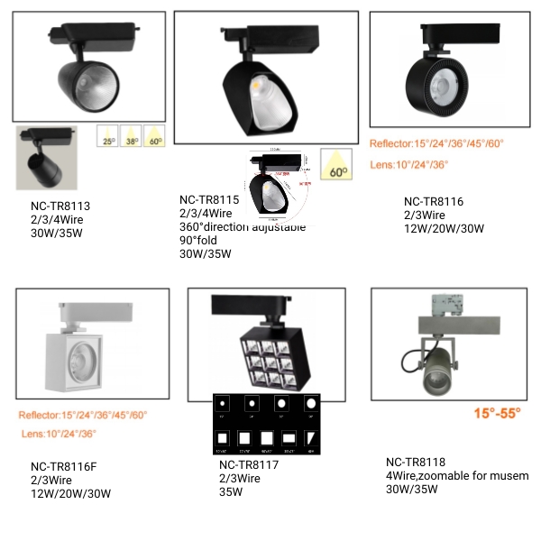 LED Track spotlights aluminum ajustable zoom for hotel home office ...
